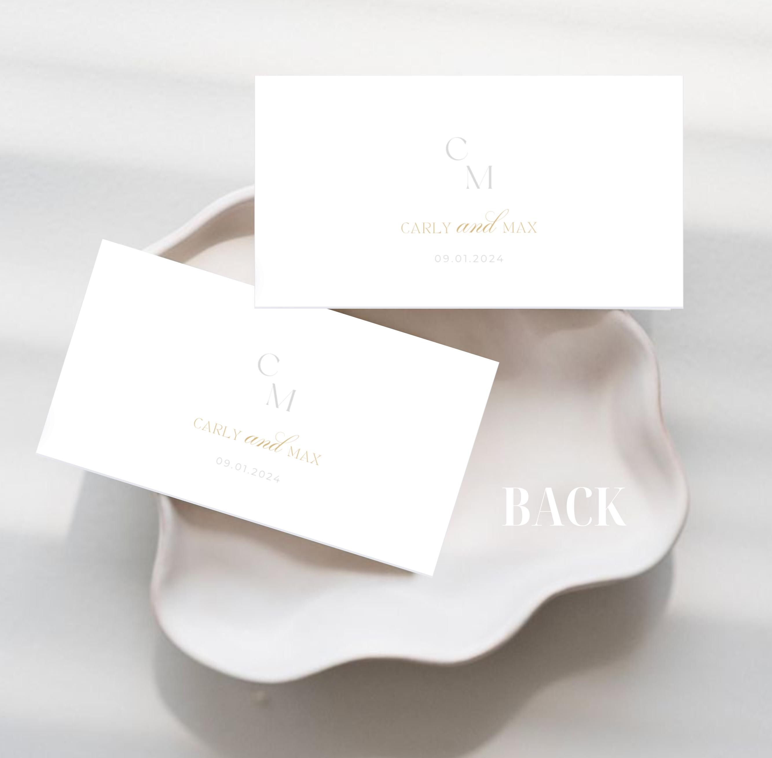 Placement Cards - Front & Back Printable Wedding Table Cards - Etsy