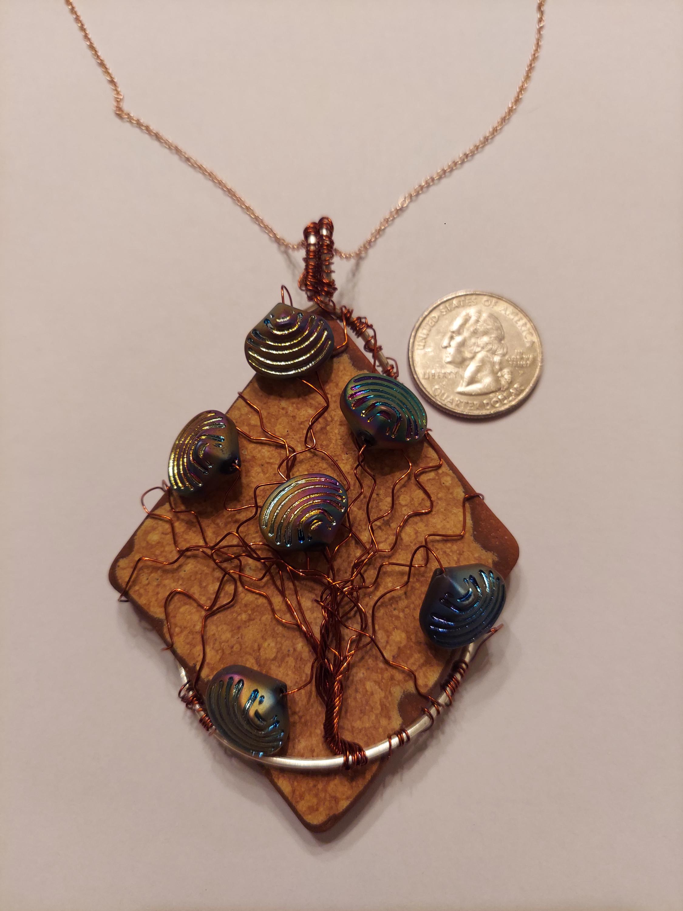 Foraged Italian Sea Pottery Pendant With Tree of Life Wire Wrap - Etsy