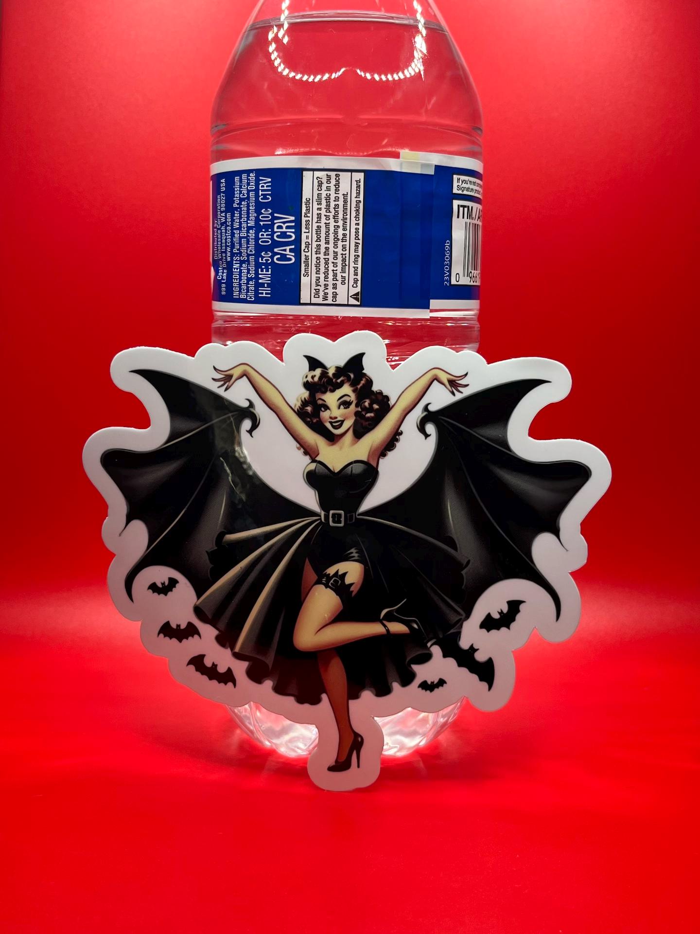Batty Pin up Girl, Vintage Halloween Sticker Waterproof Glossy Vinyl - Etsy