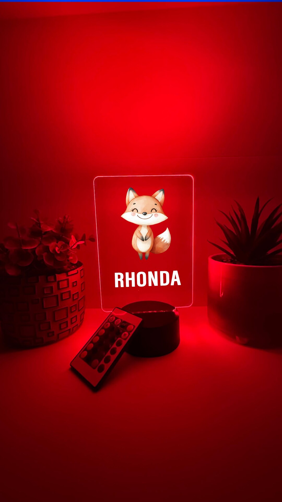 Cartoon Fox Wild Animal LED Lamp Room Decor Name Night Light LED ...
