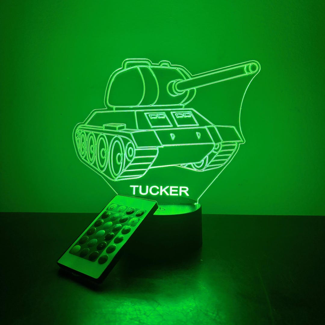 Tank Light Up, Personalized Gift, 16 Color LED Night Light Lamp, FREE ...