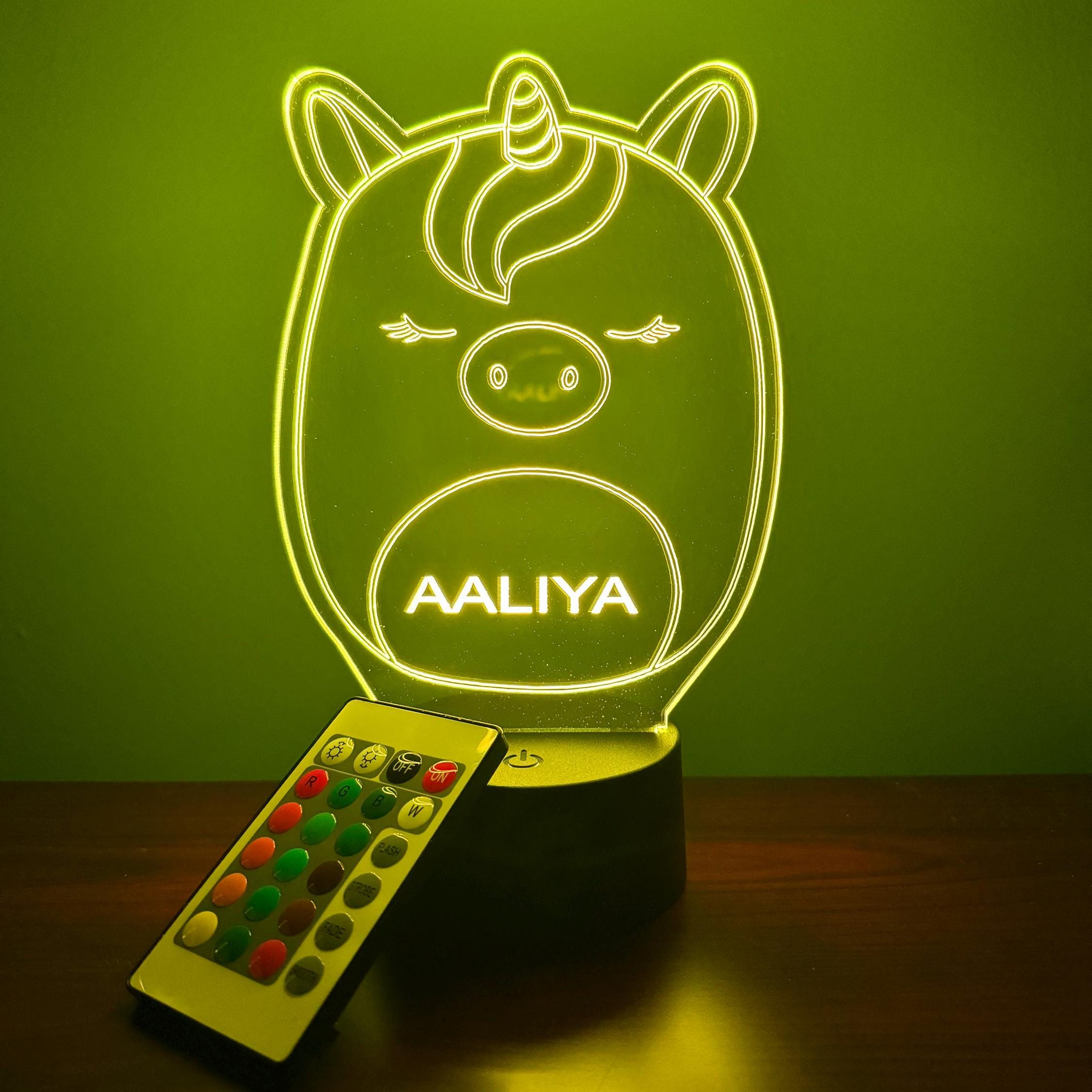 Unicorn Squishy LED Personalized Lamp - Etsy