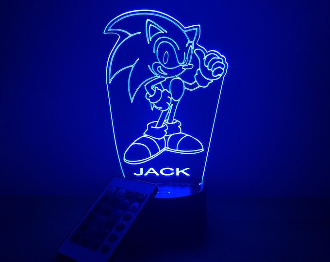 Sonic Hedgehog 3D LED Personalized Night Light | LED Lamp, Personalized ...