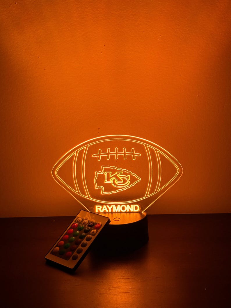 Night Light up LED Football Sports Team Player Fan Room Décor Includes ...