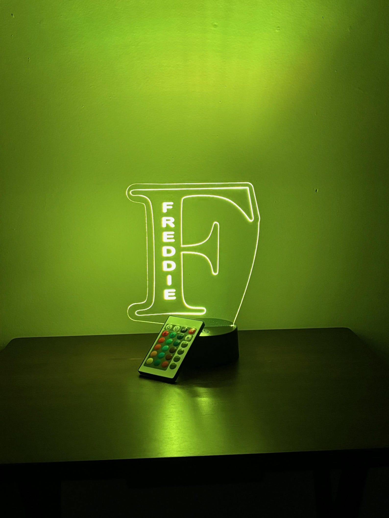 Night Light up LED Table Desk Lamp Centerpiece Alphabet Initial Room ...