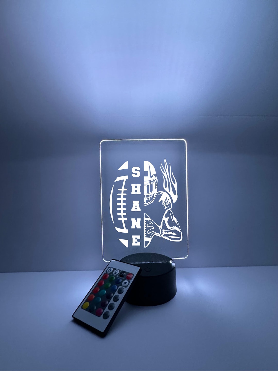 Personalized Football Player Design LED 16 Colors Night Light up Table ...