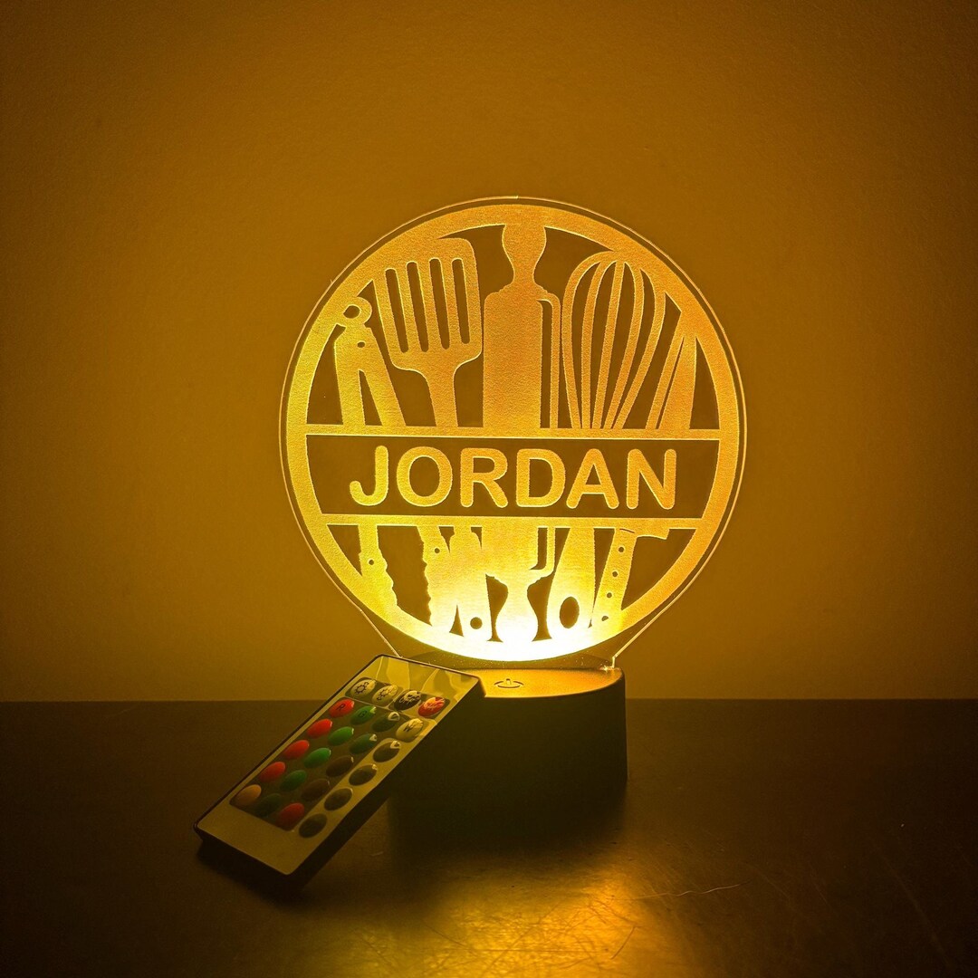 Custom LED Chef Name Light Personalized Birthday Christmas Gift Light ...