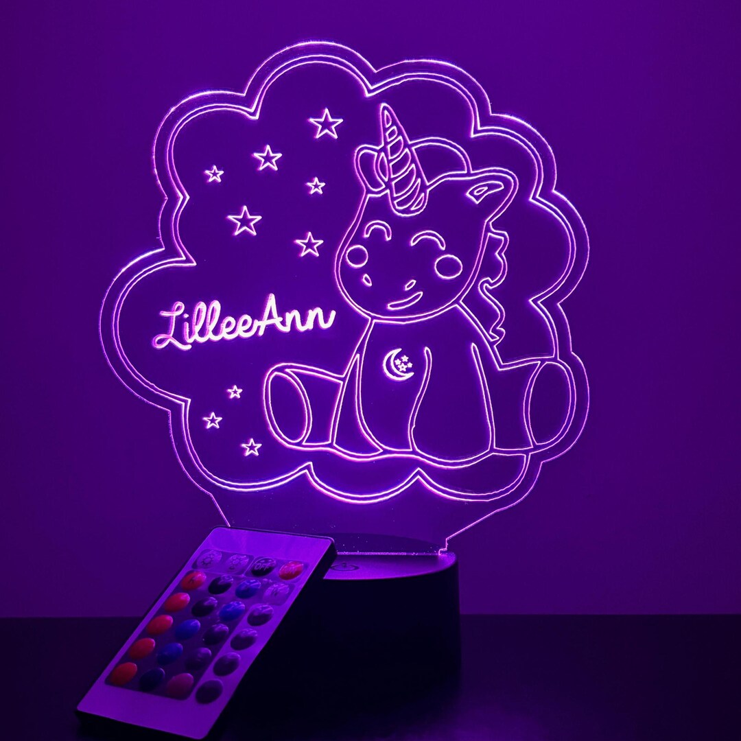 Personalized Cute Unicorn Stuffy Cloud Night Light Birthday Gifts for ...