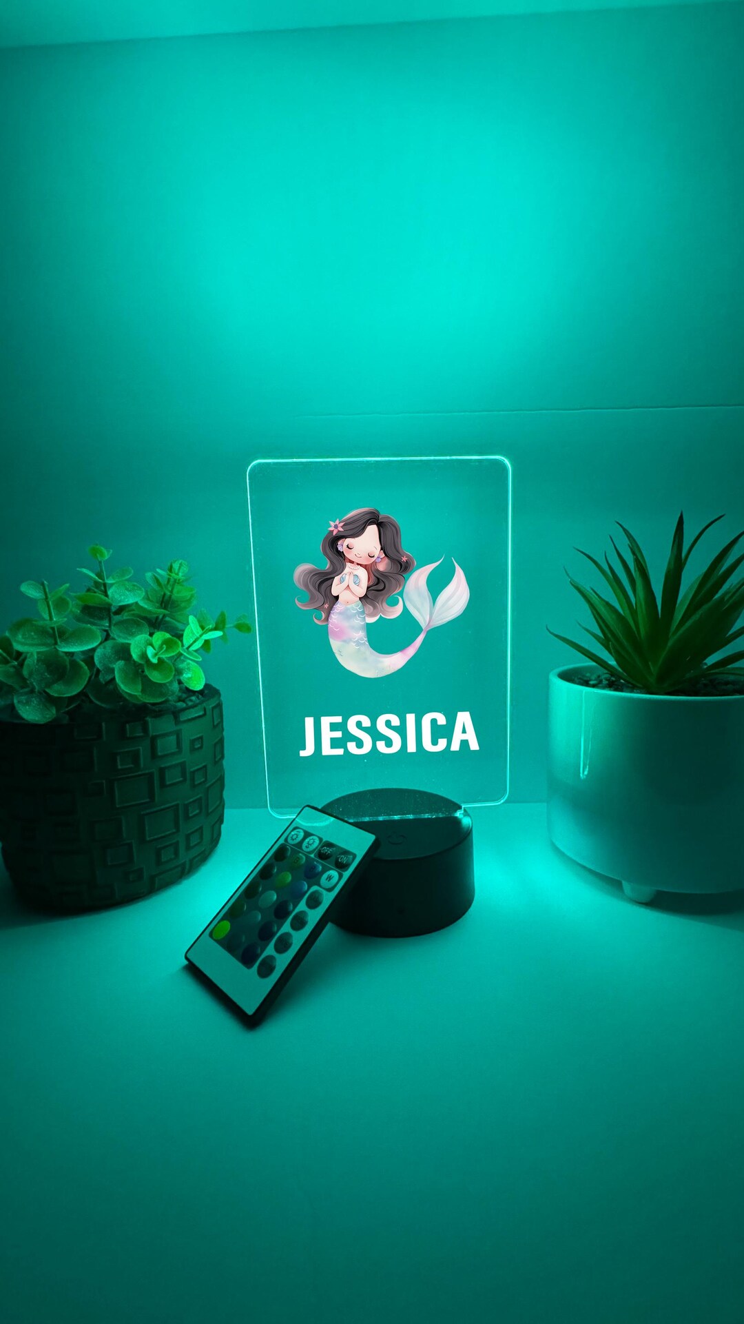 Mermaid Night Light LED Personalized 16 Color Options, Gift ...