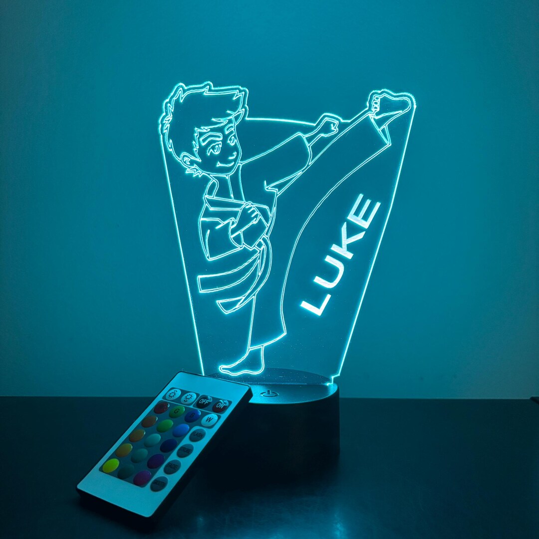 Karate Martial Arts LED Lamp, Free Personalization, Kids Gift, Present ...