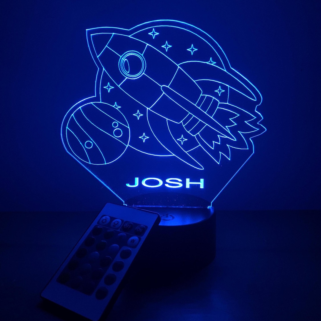 Rocket Ship LED Personalized Lamp - Etsy