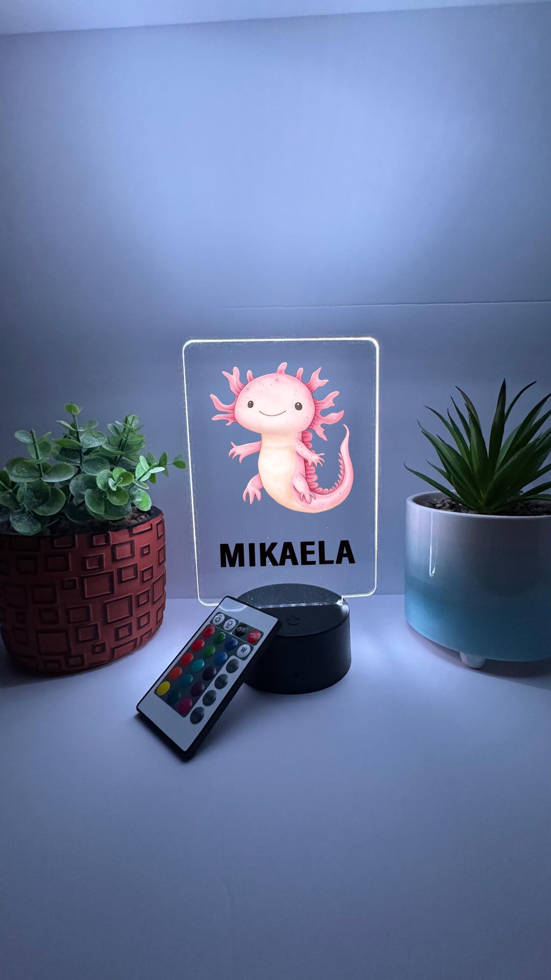 Cartoon Axolotl LED Lamp Room Décor Name Night Light LED Personalized ...