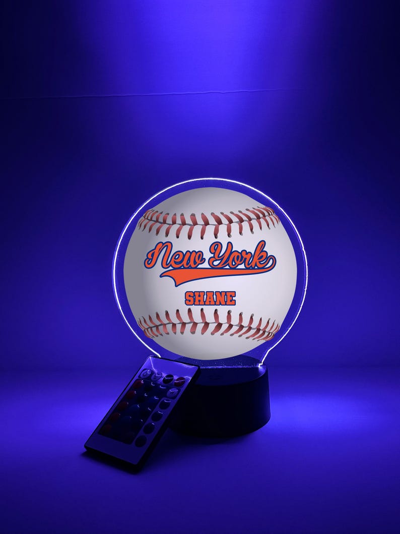 New York Baseball Night Light LED Table Desk Lamp Sports Team Player ...