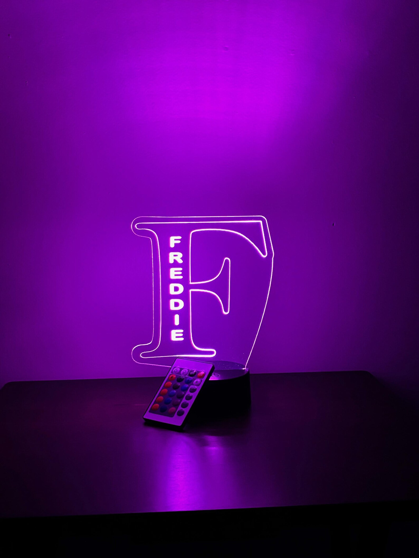 Night Light up LED Table Desk Lamp Centerpiece Alphabet Initial Room ...