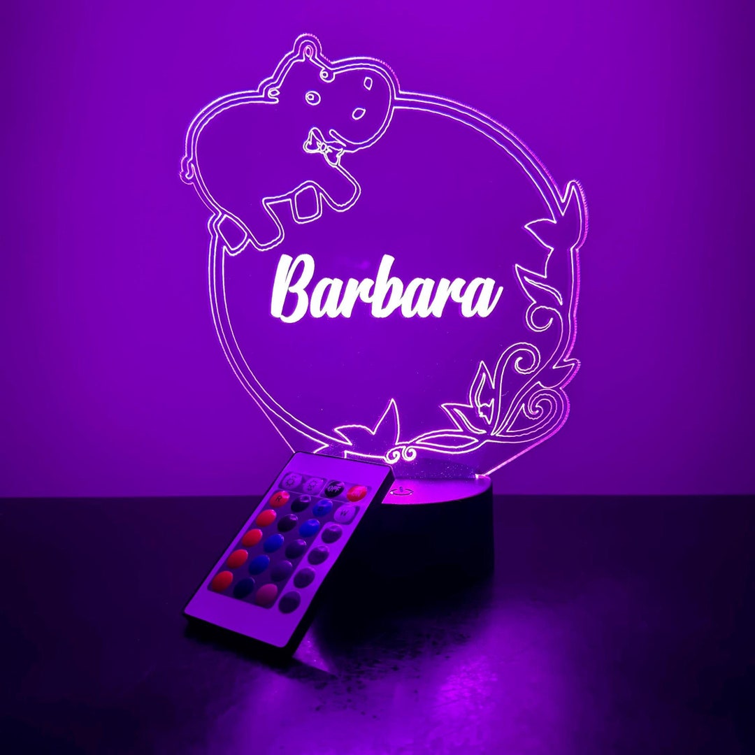 Hippo Hippopotamus LED Personalized Lamp - Etsy
