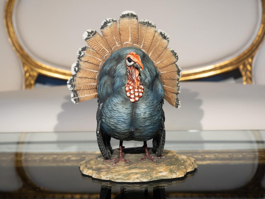 Bindi Large Porcelain Turkey Figurine, 27x22 Cm, Luxury Italian ...