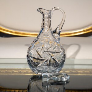 Crystal Cut Glass Pitcher With Stopper, 32x15 Cm, Elegant Vintage ...