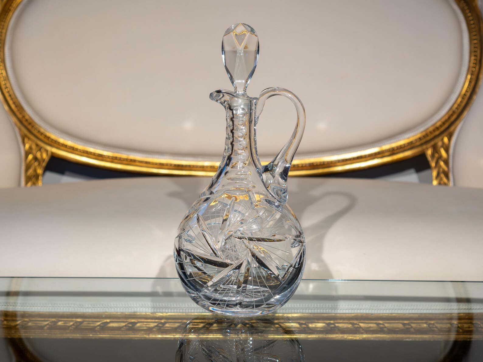 Crystal Cut Glass Pitcher With Stopper, 32x15 Cm, Elegant Vintage ...