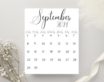 September 2024 Calendar Digital Download - Etsy