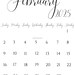 February 2025 B&W Elegant Cursive Calendar Digital Download - Etsy