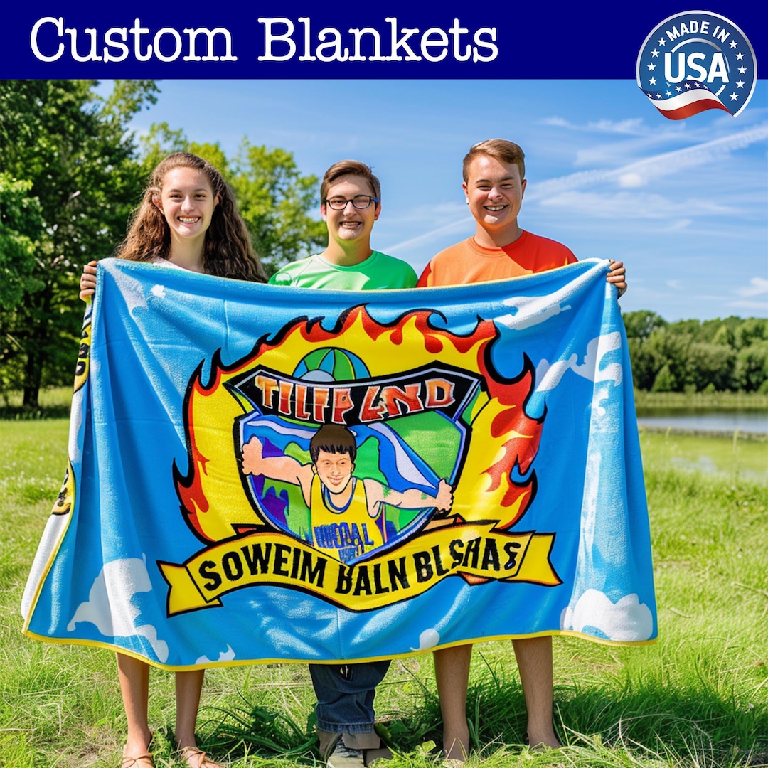 Custom Blankets for Fundraisers With Your School Logo Ships Next Day ...