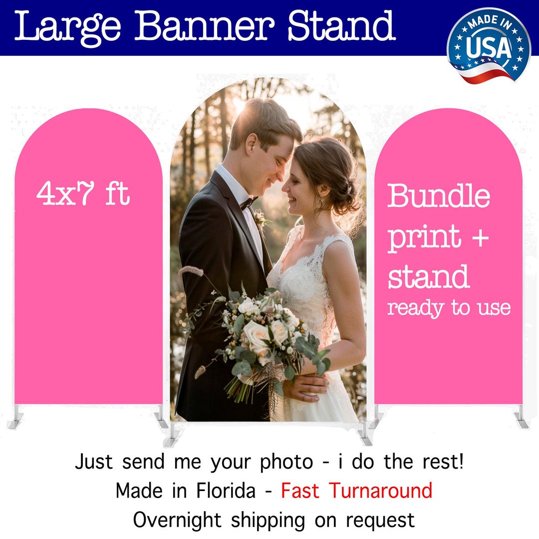 Custom Wedding Banner Stand 4x7 Ft INCLUDED With Full Color Print ...