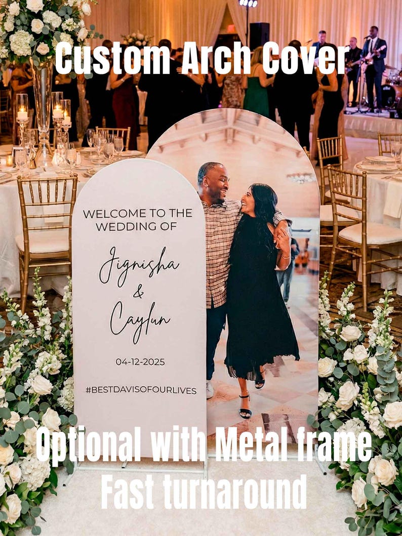 Custom Arch Cover Backdrop Wedding Banner Stand, Personalized Photo - Etsy