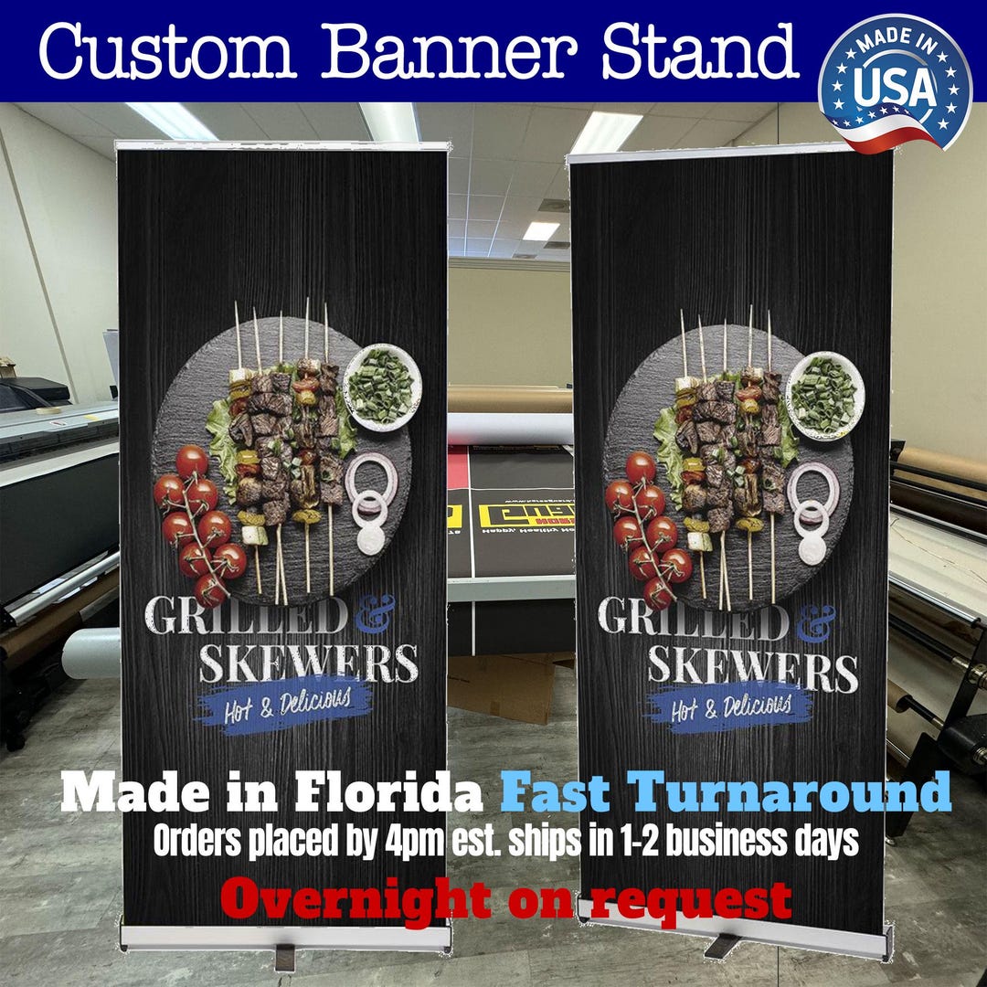 Custom Banner Stand, With Full Color Print | Adjustable Retractable ...