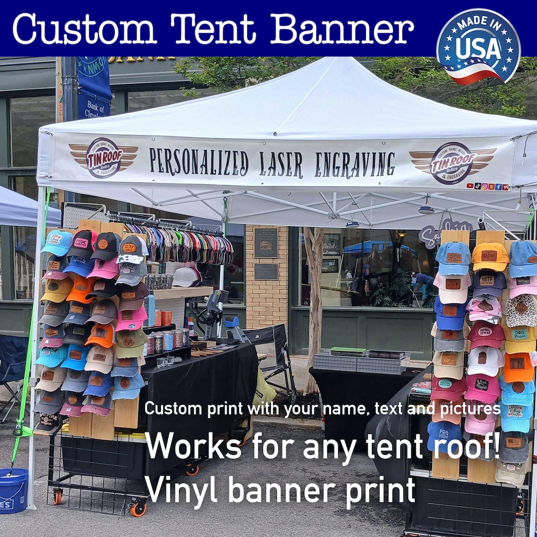Custom Tent Banner, Canopy Vinyl Banner, Trade Show Banner, Event Tent ...