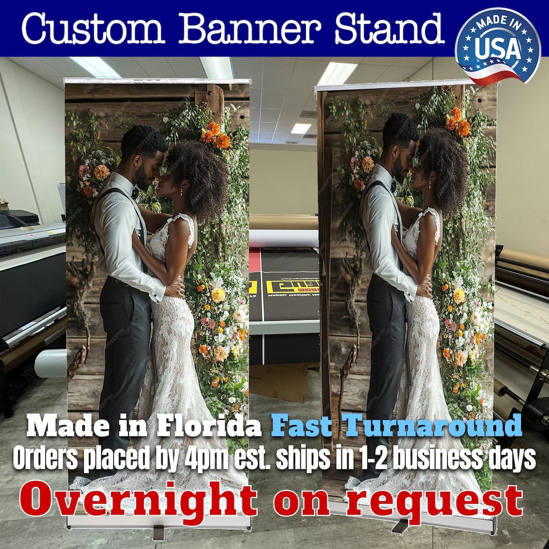 Custom Wedding Retractable Banner | Full Color Print Included - Etsy