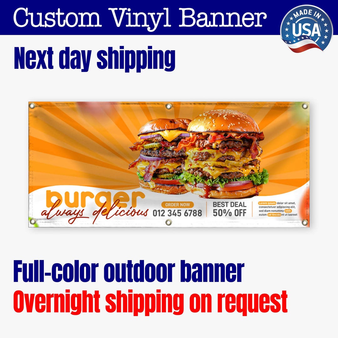 Custom 4x6 Vinyl Banner, 13oz Waterproof Uv-resistant, Business ...