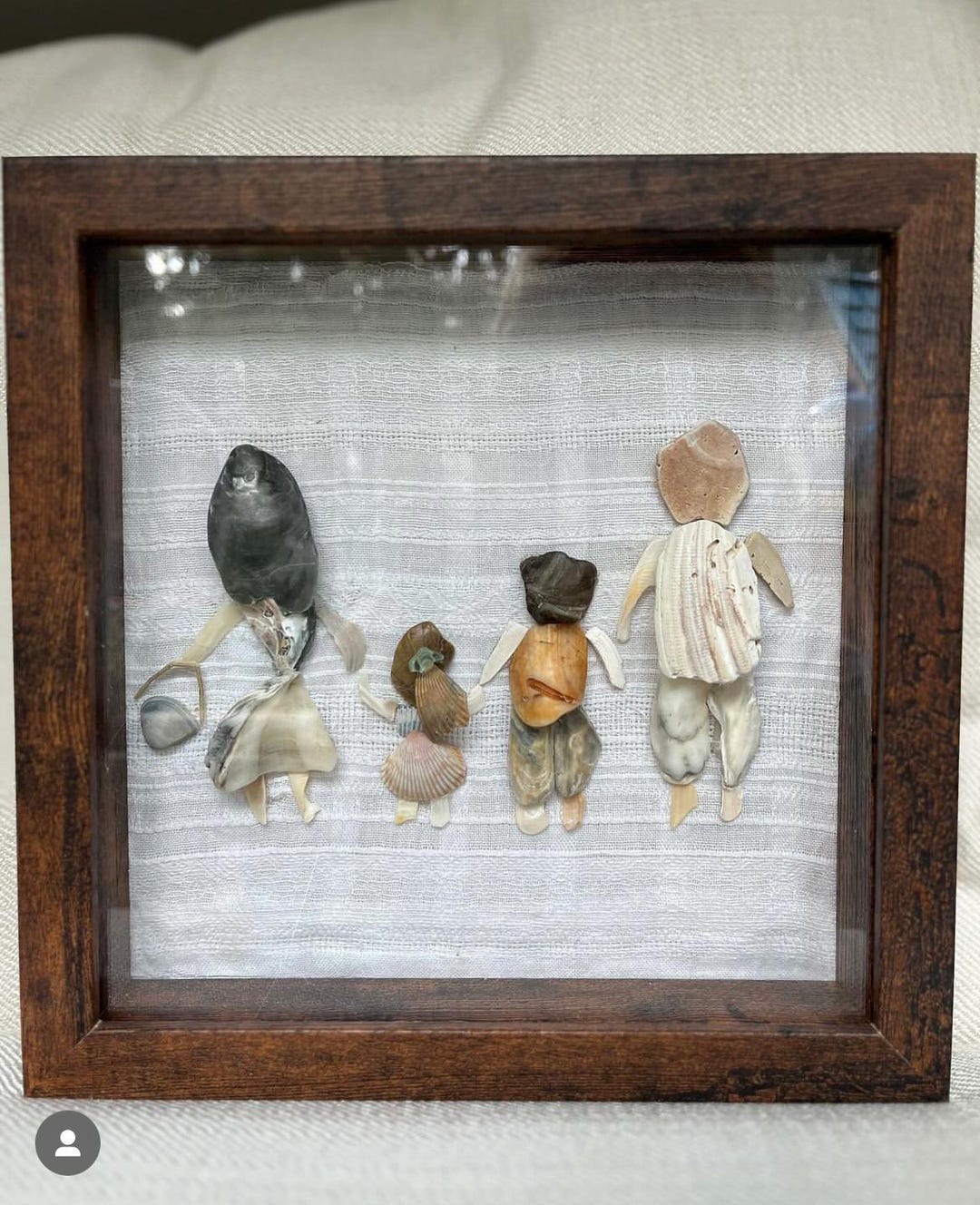 4 Person Seashell Portrait, Custom Art, Personalized Gift for Family ...