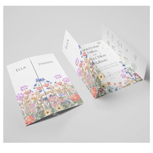 Wildflower Wedding Invitation Gatefold Wedding Invitation Boho Wedding ...