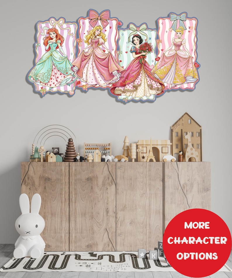 Disney Princesses Personalized Kids Room Nursery Custom Name Wooden ...