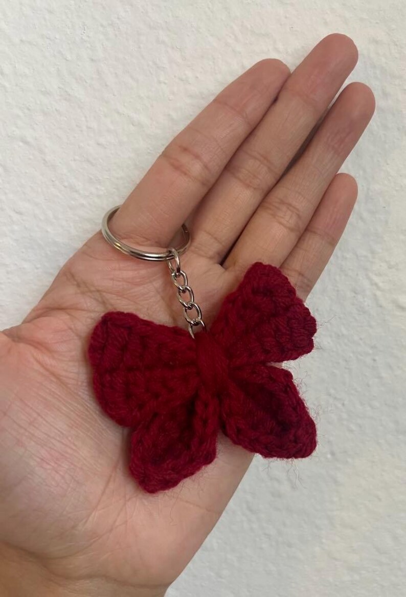 Crochet Bow Keychain, Pink Coquette Bow Bag Keychain Charm, More Colors ...