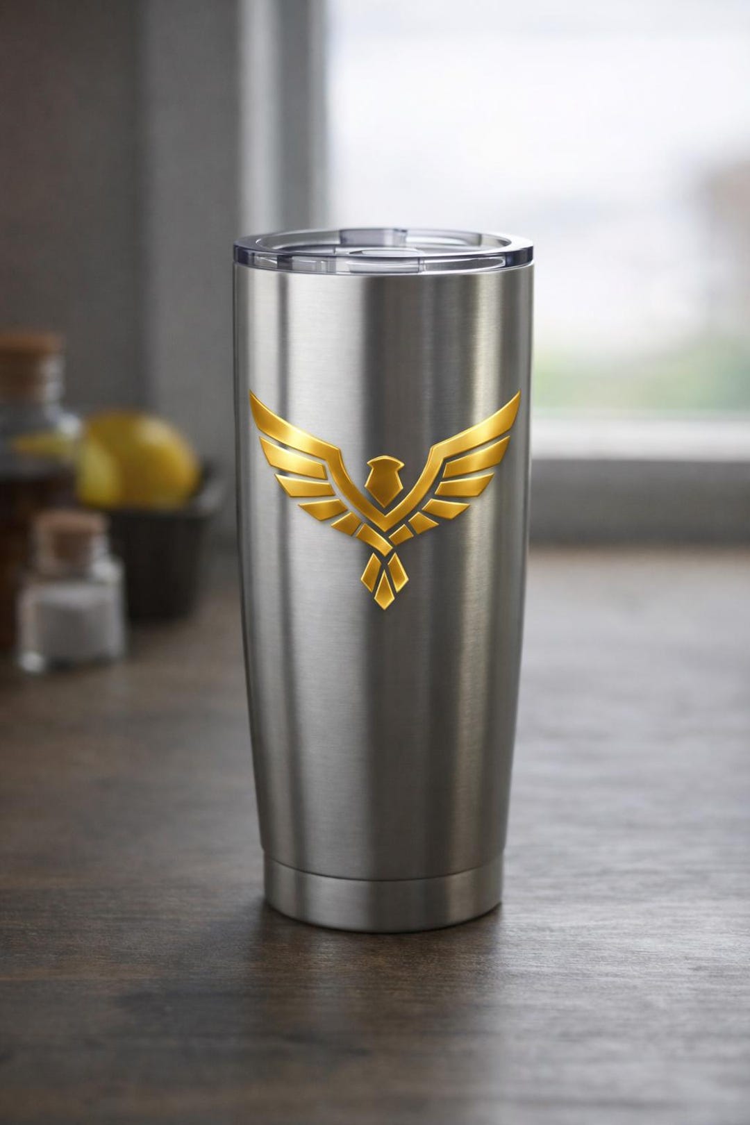 Gold Wing Eagle Emblem Tumbler | 20oz Stainless Travel Cup - Etsy