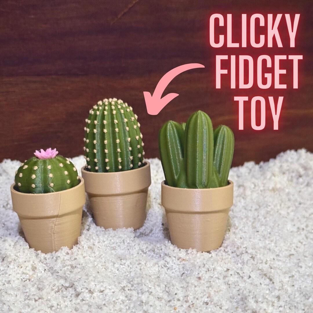 Cactus Fidget Toy: 3D Printed Clicky Desk Toy - Stress Relief Gift ...