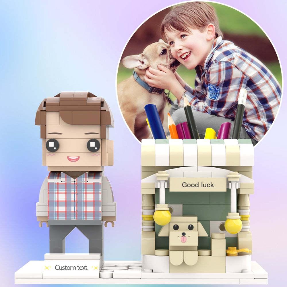 Custom Brick Figures Pen Holder Personalized Pet Brick Figures and Pen ...