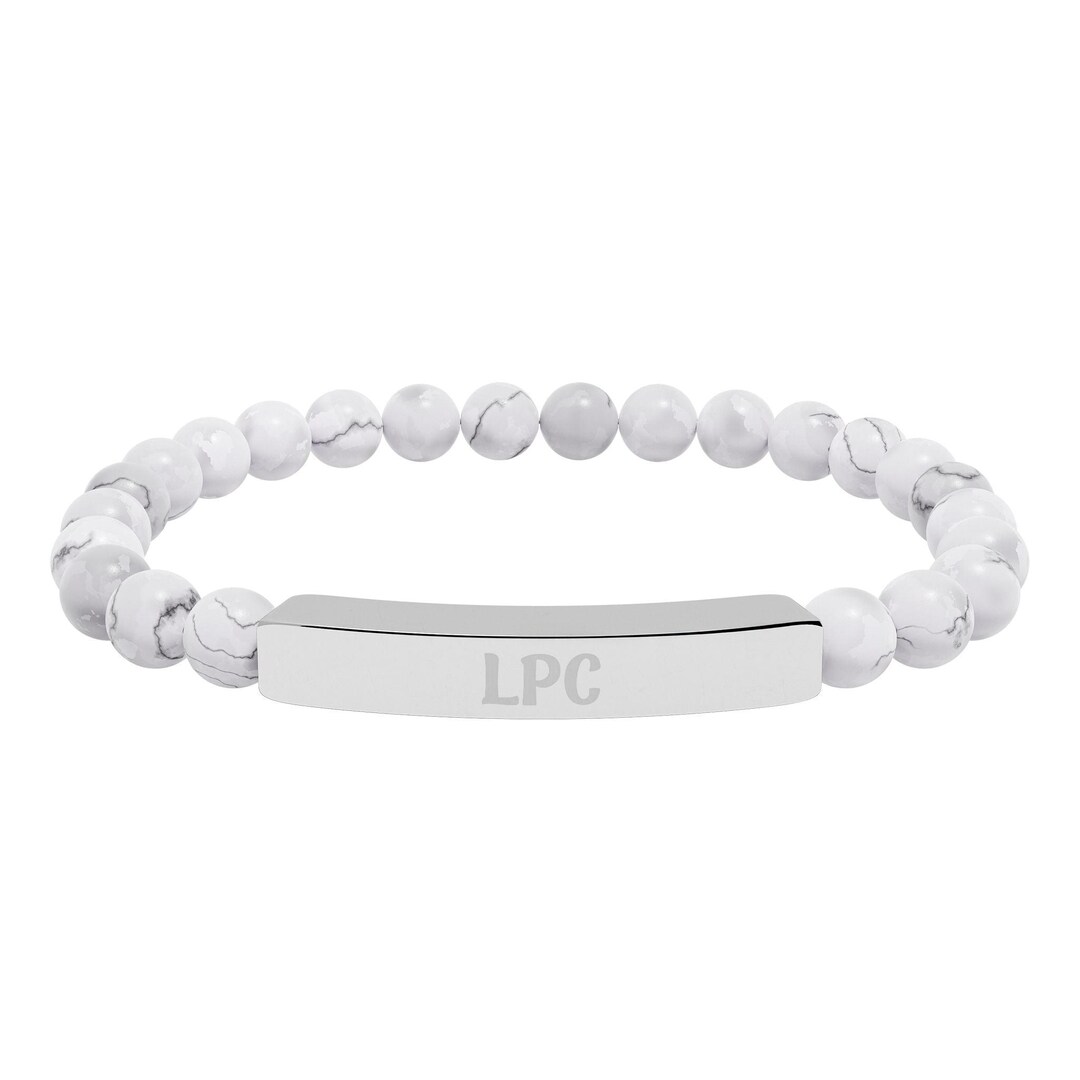 LPC Natural Stone Engraved Bar Bracelet - Etsy