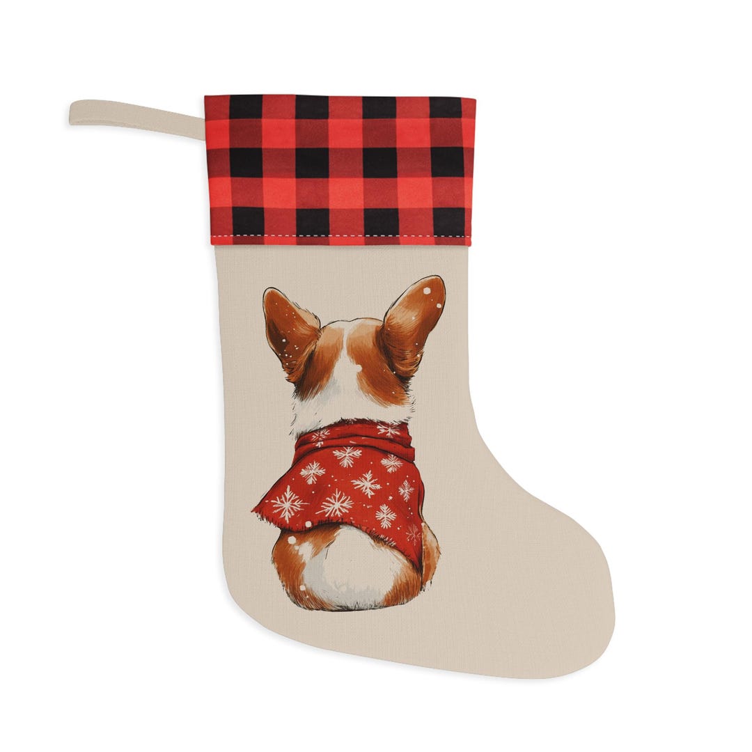 Corgi Christmas Stocking Personalization Available - Etsy