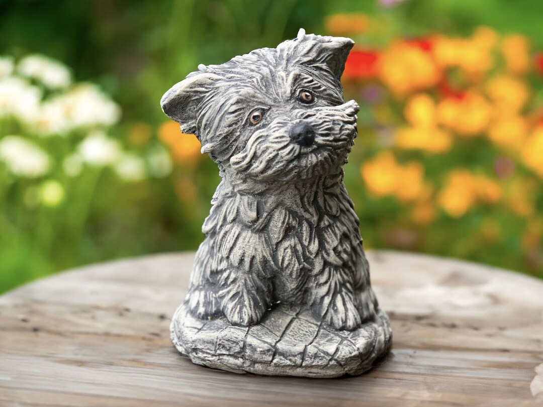 YORKSHIRE TERRIER Concrete Dog Statue Yorkie Statue Yorkie Memorial ...