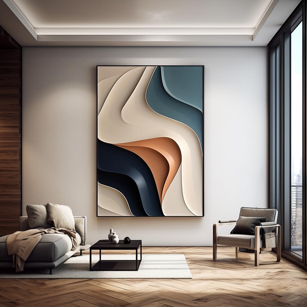 Curved Lines, 3D Vibrant Art, Minimal, Colourful Wood Wall Decoration ...