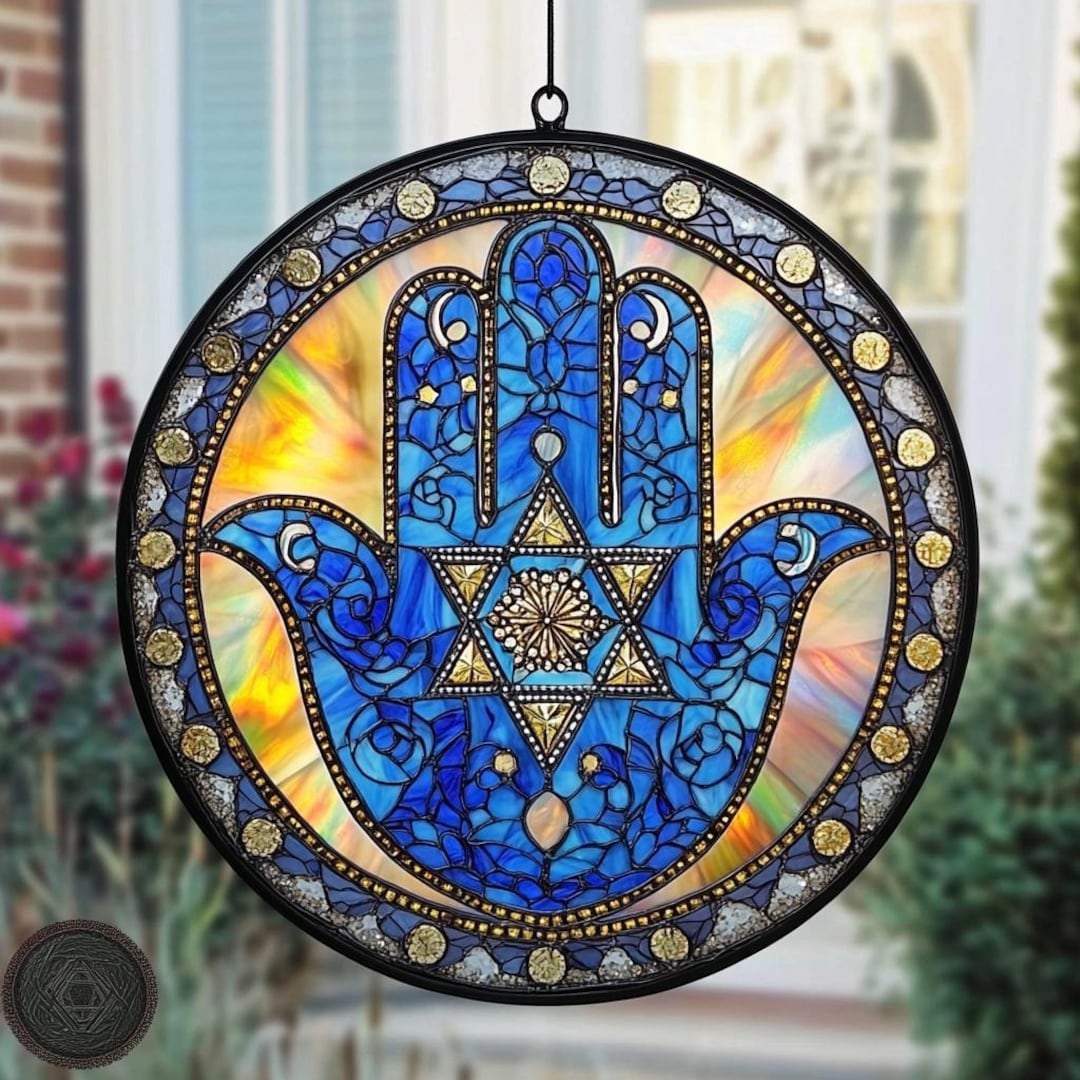 Hamsa Hand Star of David Suncatcher: Jerusalem Window Hanging - Etsy