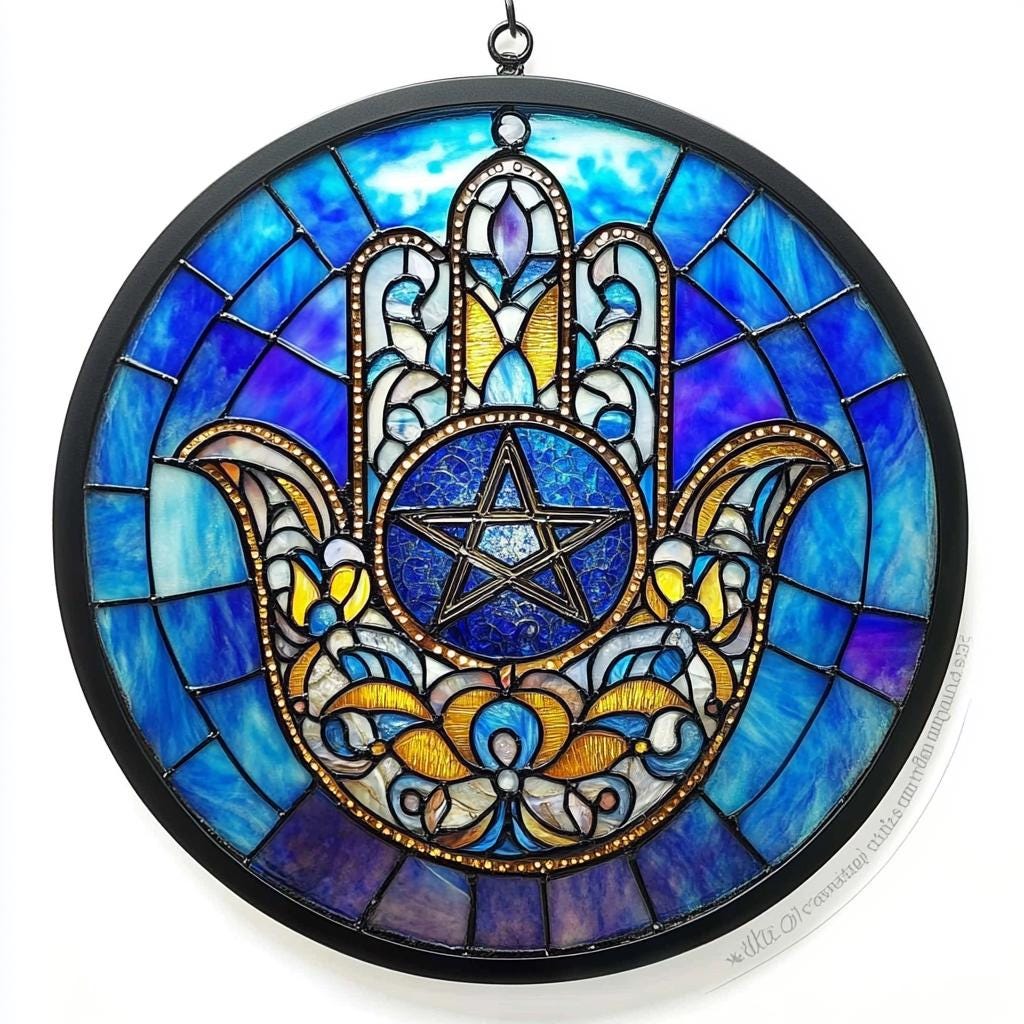 Hamsa Hand Star of David Suncatcher: Jerusalem Window Hanging - Etsy