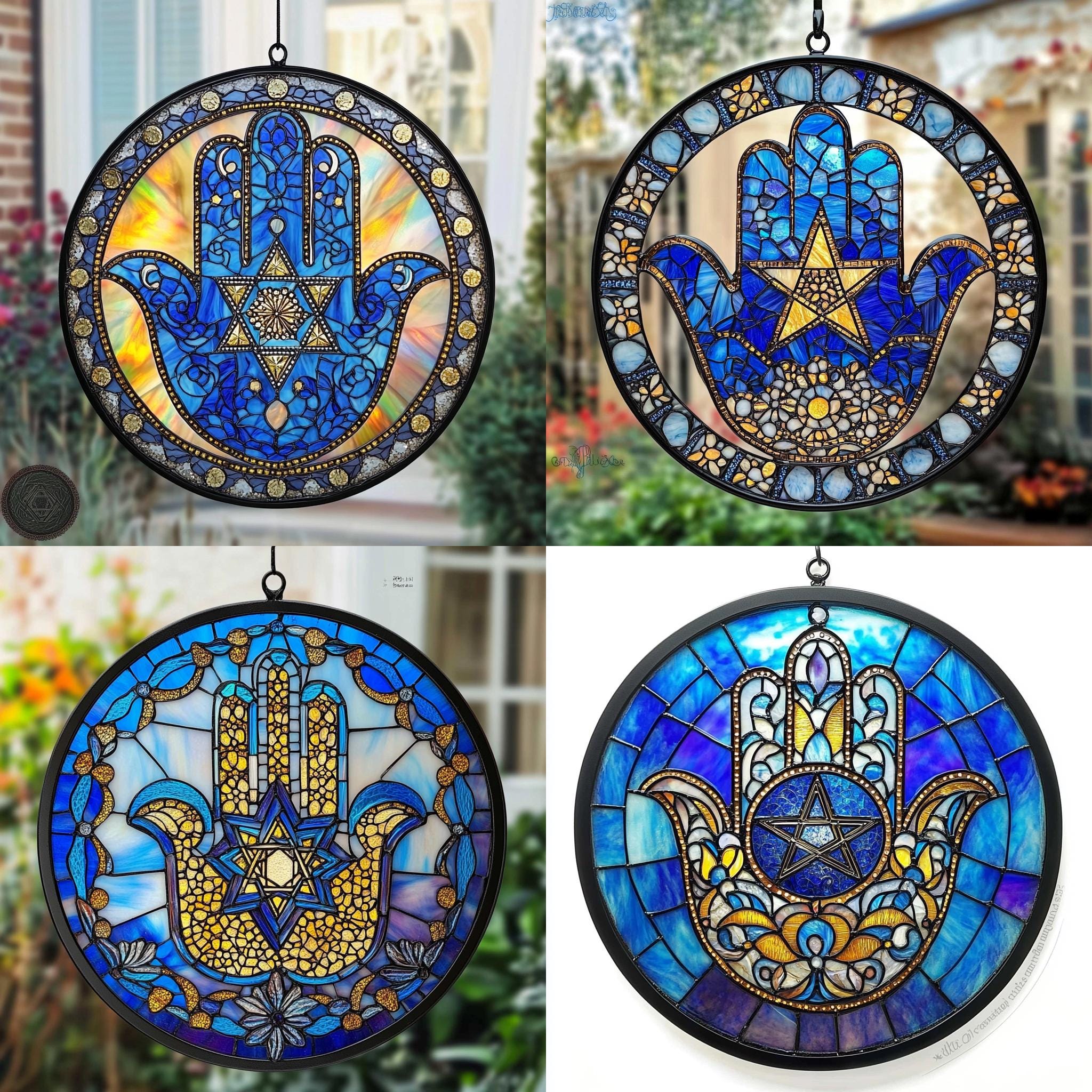 Hamsa Hand Star of David Suncatcher: Jerusalem Window Hanging - Etsy
