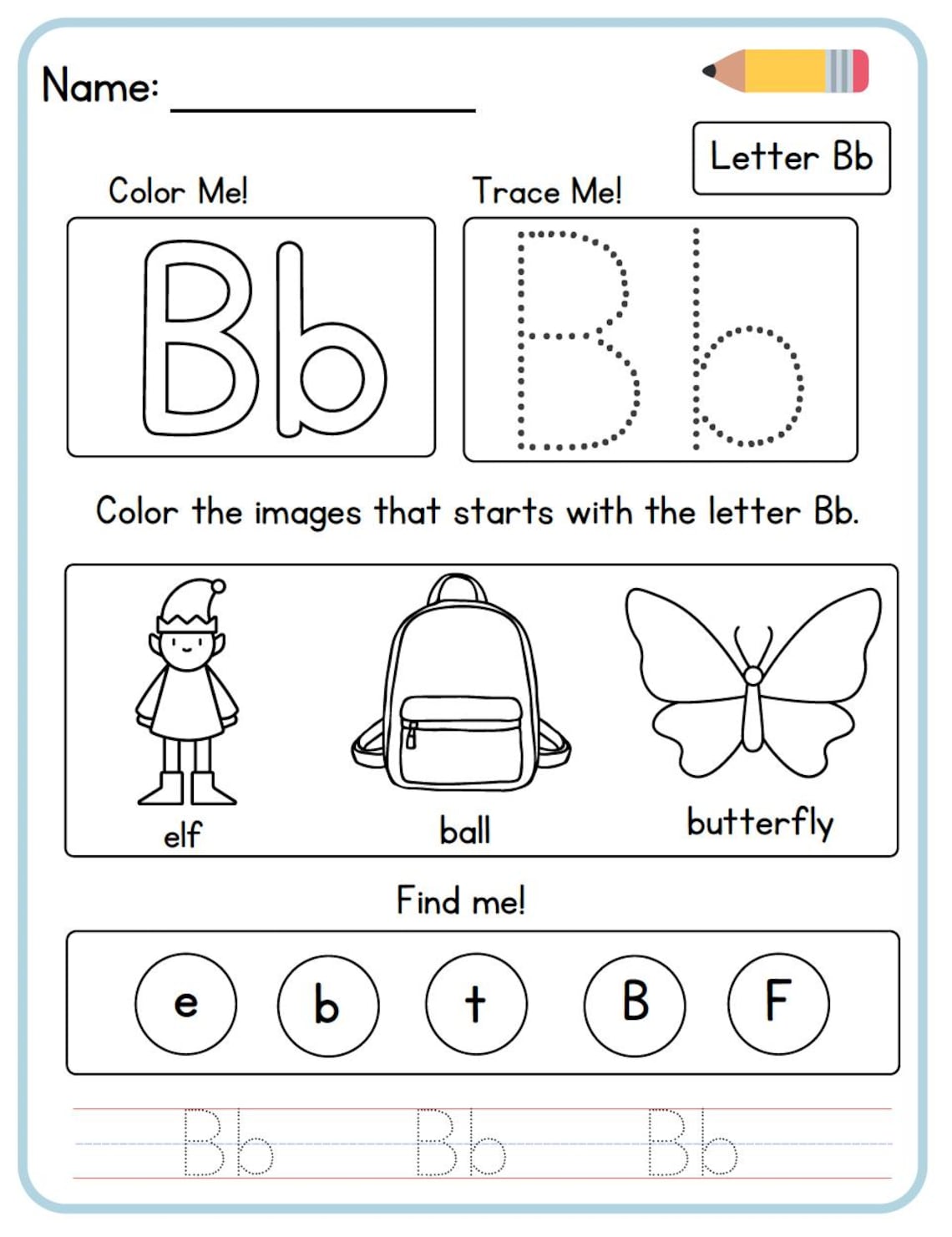 Pre-k Alphabet Worksheets, Letter Tracing, Preschool ABC Printable ...
