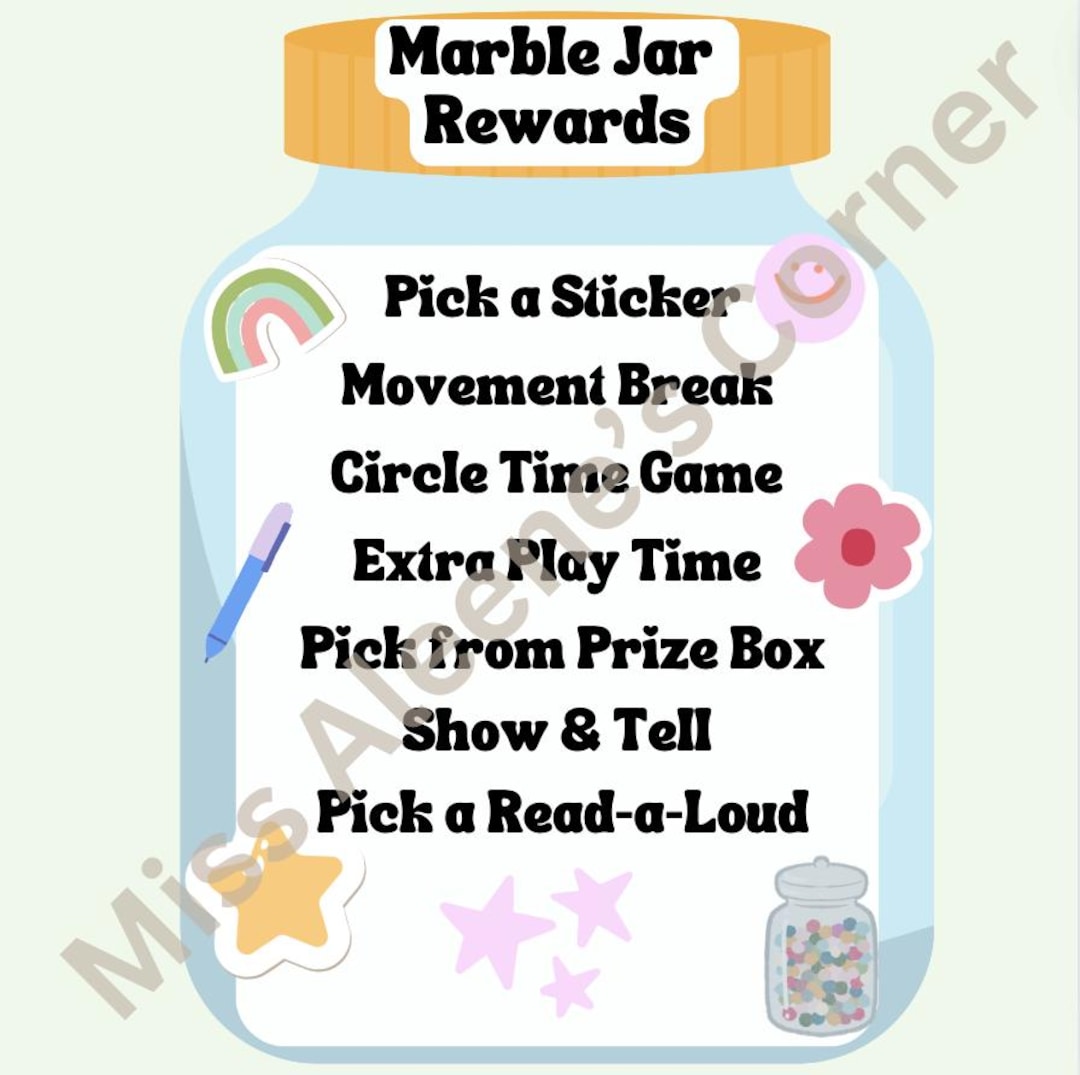 Behavioral Management Editable Tool-marble Jar Rewards - Etsy