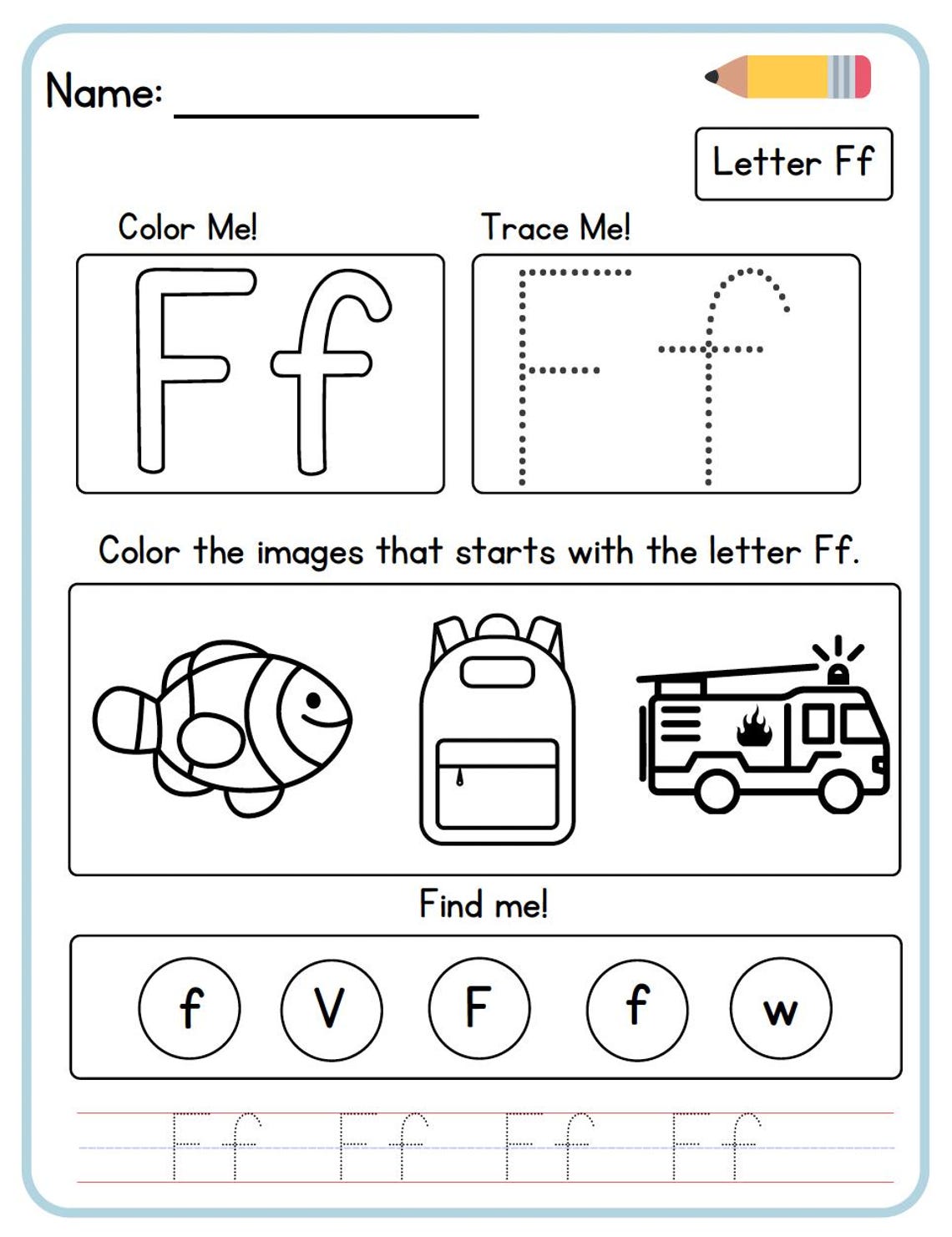 Pre-k Alphabet Worksheets, Letter Tracing, Preschool ABC Printable ...