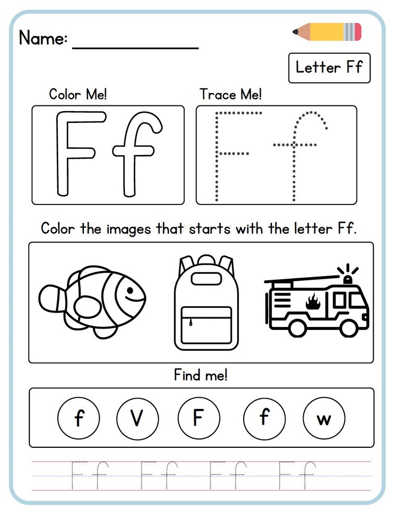 Pre-k Alphabet Worksheets, Letter Tracing, Preschool ABC Printable ...