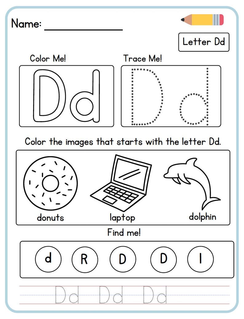 Pre-k Alphabet Worksheets, Letter Tracing, Preschool ABC Printable ...